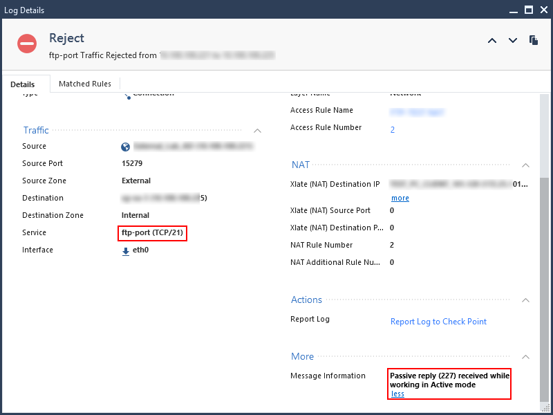 Passive Mode FTP Connection Fails With Passive Reply 227 Received While Working In Active Mode 